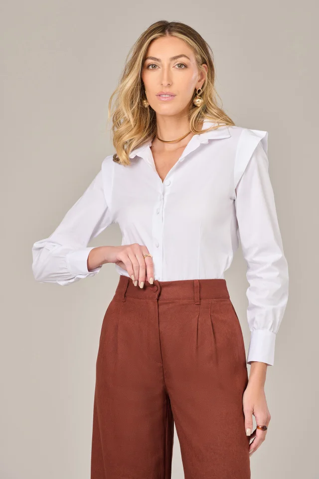 Camisa de Tricoline Vento Suave Off White